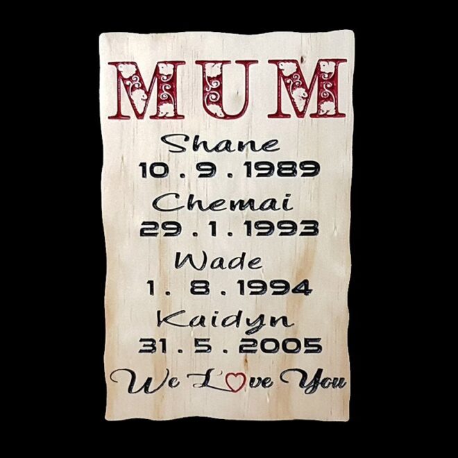 Best Mum Ever - Timber Sign - Bettaline Designs