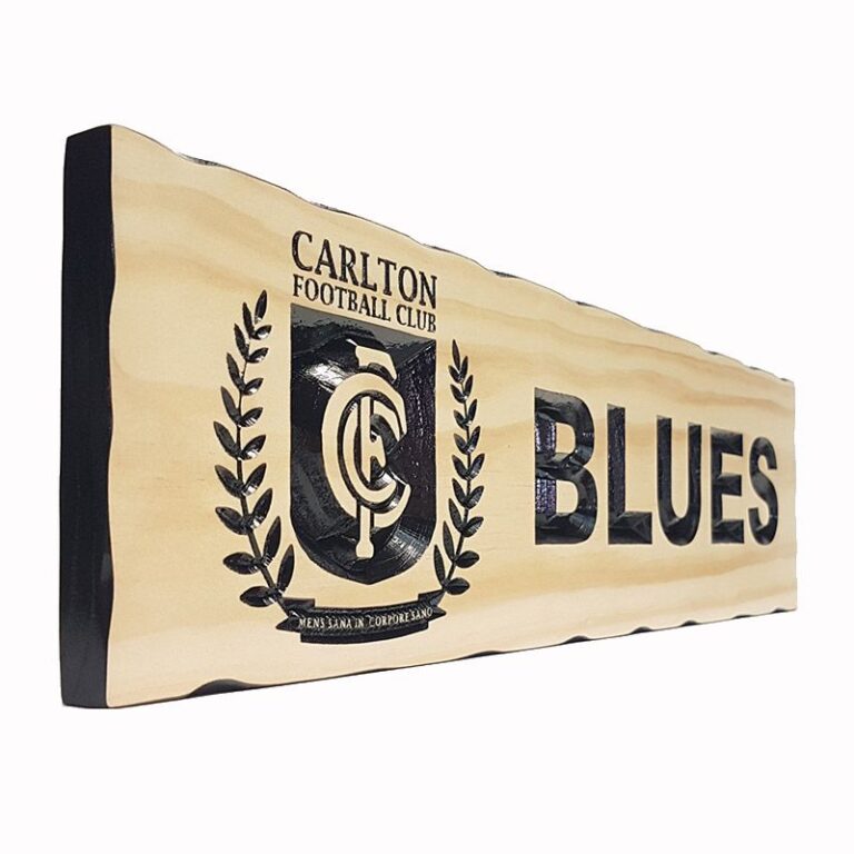 Carlton Blues - Timber Sign - Bettaline Designs