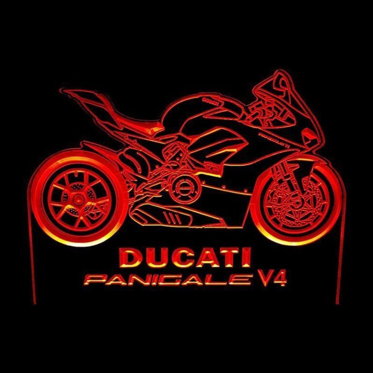 Ducati Panigale V4 - Acrylic LED Sign - Bettaline Designs