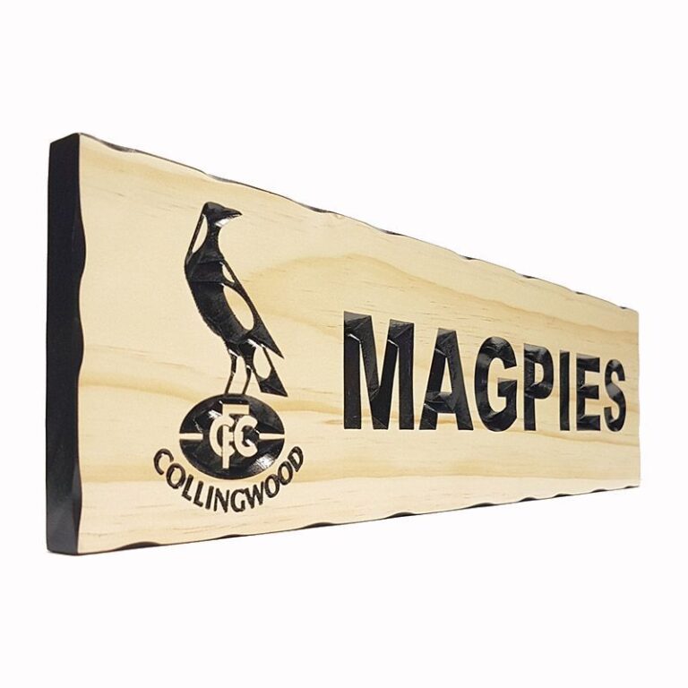 Collingwood Magpies - Timber Sign - Bettaline Designs
