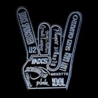 Music Rock On Band Hands 1 - RGB Acrylic LED Sign - Bettaline Designs