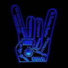 Music Rock On Band Hands 4 - RGB Acrylic LED Sign - Bettaline Designs