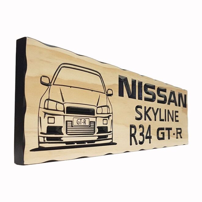Nissan Skyline R34 GTR - Timber Sign - Bettaline Designs