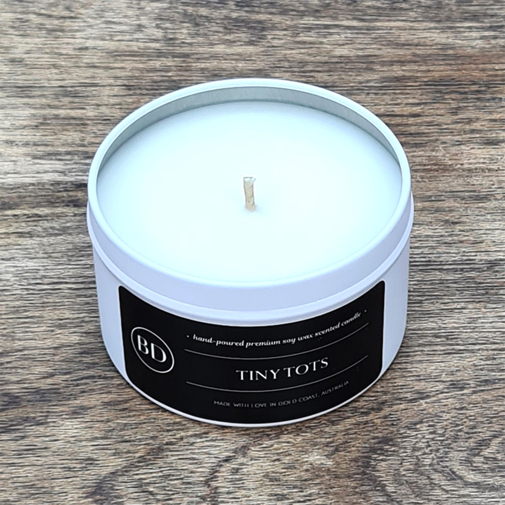 Tiny Tots Baby Powder - 100% Soy Wax Scented Tin Candle - Bettaline Designs