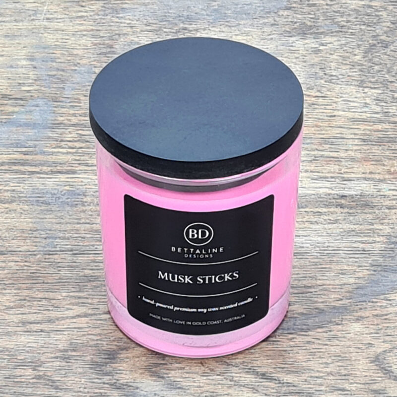 Musk Sticks - 100% Soy Wax Scented Glass Candle - Bettaline Designs